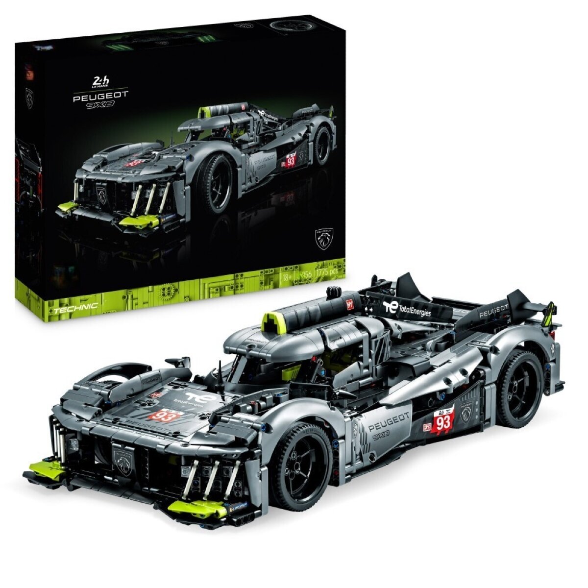 Конструктор TECHNIC Техник: "PEUGEOT 9X8 24H Le Mans", 1775 деталей / Гибридный гиперкар, 5656