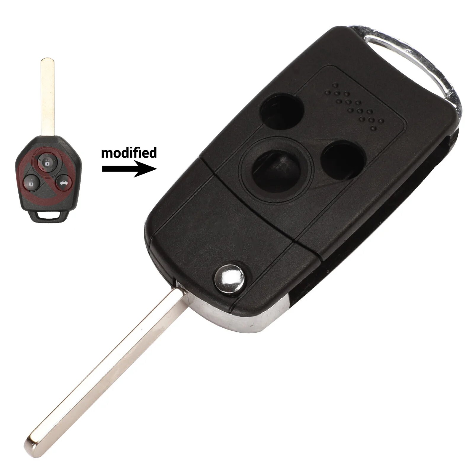 Jingyuqin модифицированный 3-кнопочный откидной чехол для автомобильного ключа для Subaru Forester Outback XV Legacy складной чехол для дистанционного ключа обновленный стиль Style 1