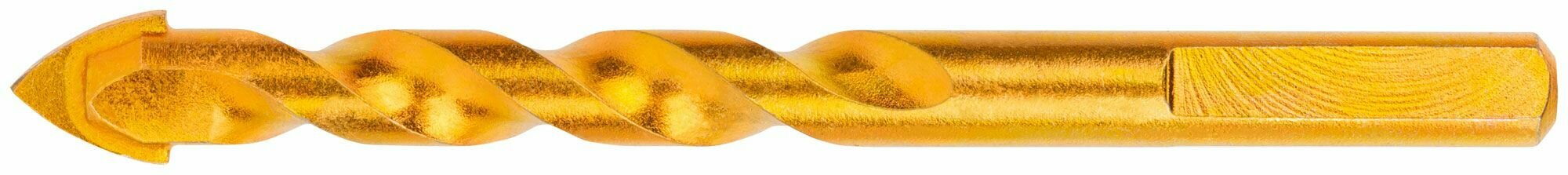 Сверло универсальное по кафелю, стеклу, керамограниту, бетону, кирпичу, трехгранный хвостовик, 12 х 120 мм