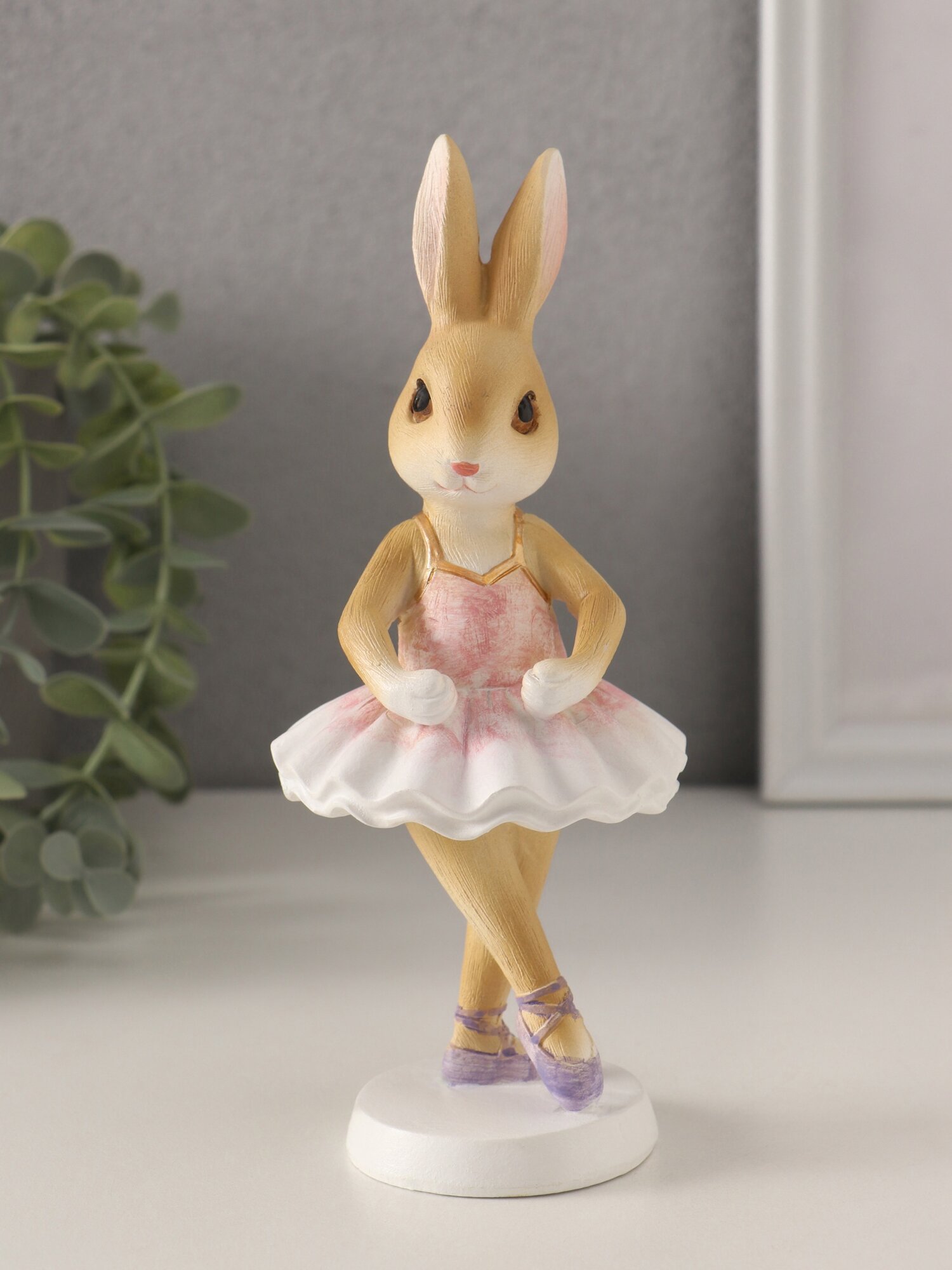 Декоративная статуэтка «Зайка Балерина в пачке», 7х7х18 см, полистоун