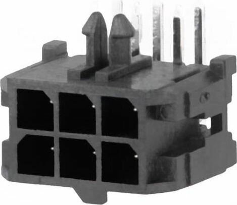 Разъем MOLEX 0430450600 типа провод-плата 3 мм 6 контакт(-ов) Штыревой, Серия Micro-Fit 3.0 1 шт