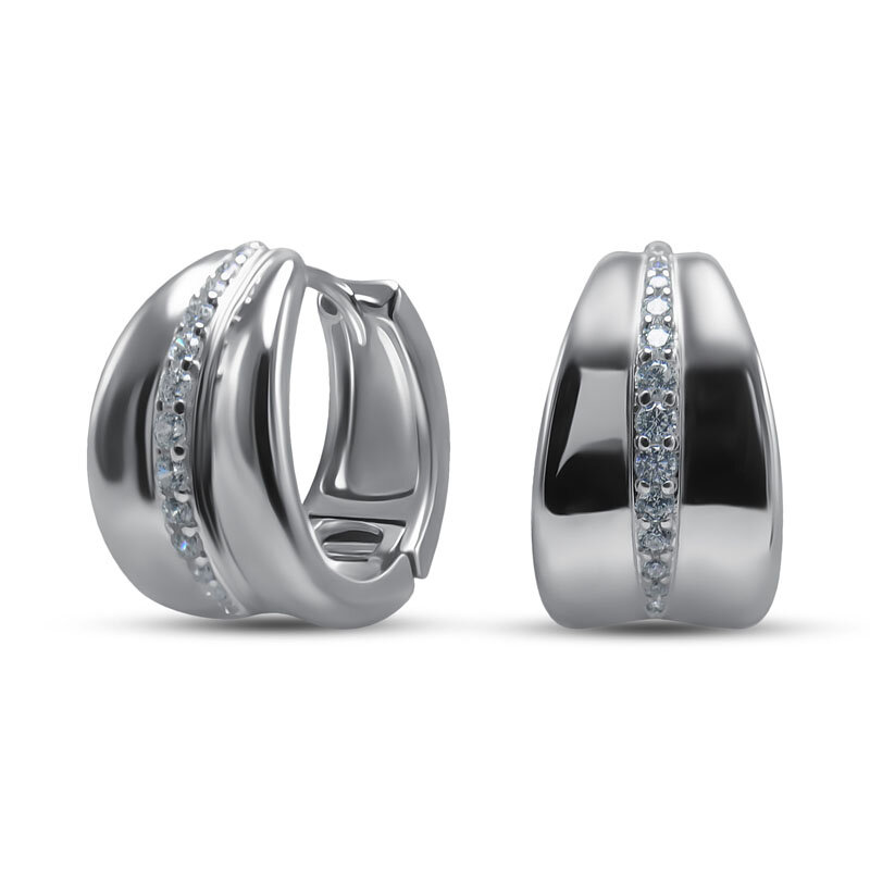 Серьги, серебро, 925 проба, фианит