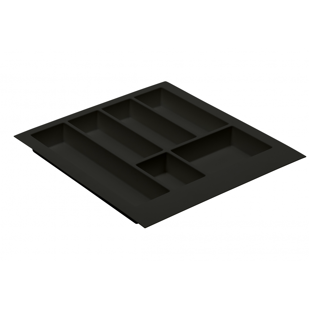 Лоток для столовых приборов в ящик 500 мм черный, пластмасса