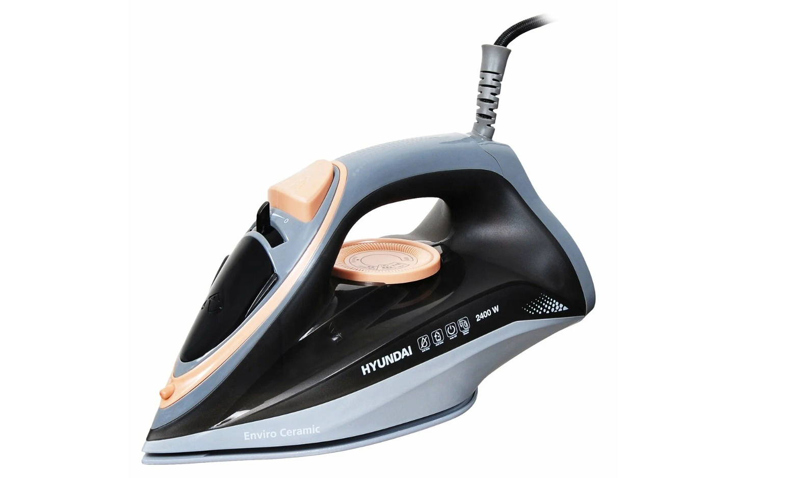 Утюг Hyundai H-SI01671, мощность 2400Вт, вертикальное отпаривание, синий