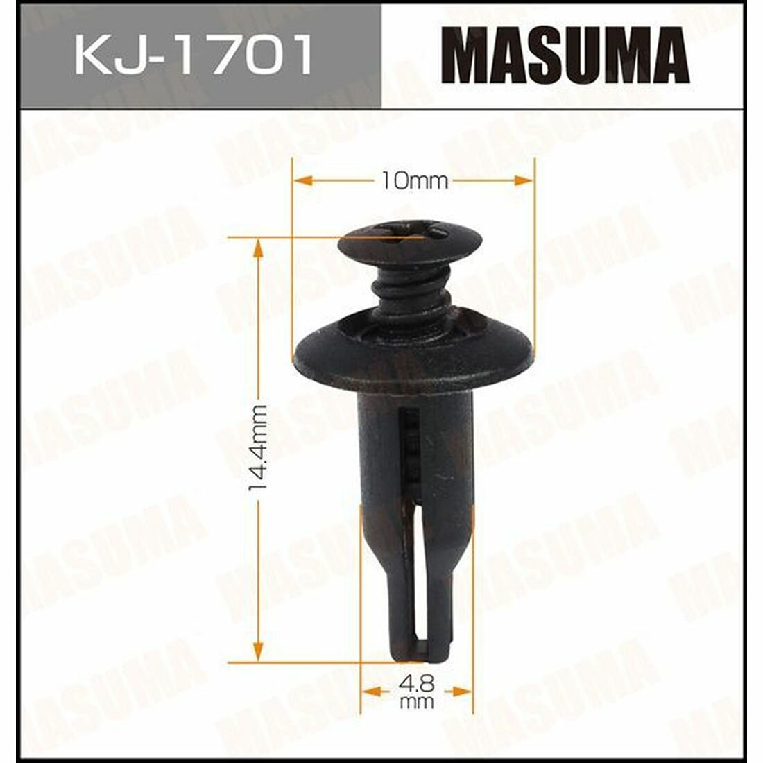 Клипса автомобильная (автокрепеж) для японских автомобилей Masuma KJ-1701 50шт.
