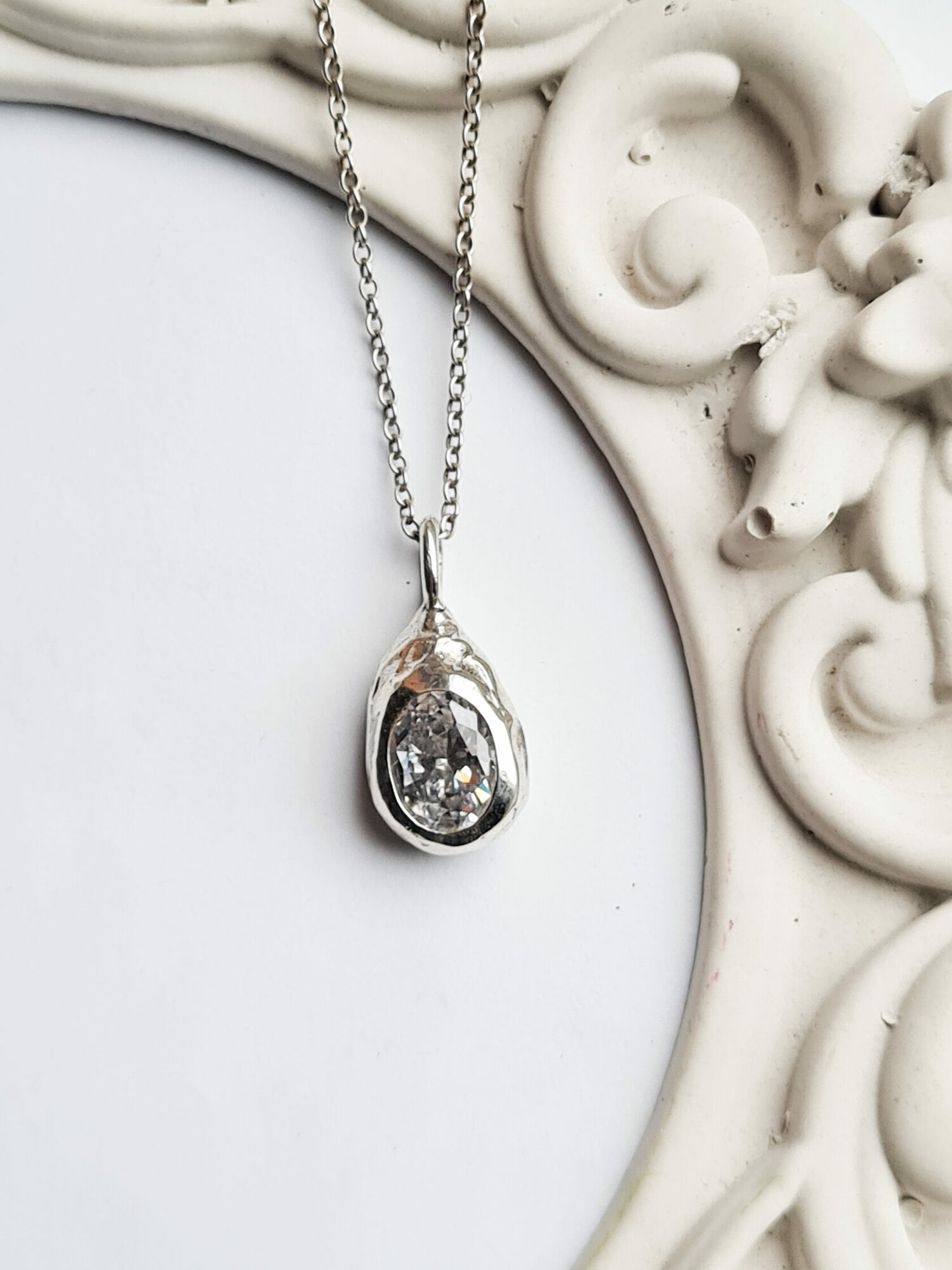 Подвеска, серебро, 925 проба, фианит