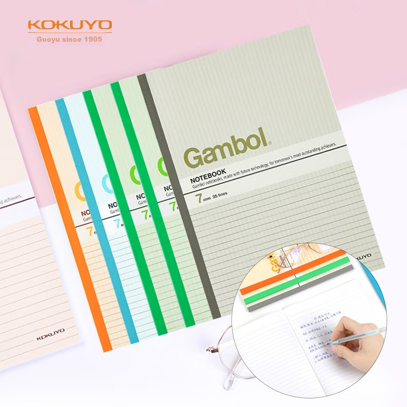 KOKUYO (KOKUYO) A4 wireless Binding Book Gambol Watanabe student office notebook Glued book 7mm horizontal line 50 sheets/book 5 random colors WCN-G4507
