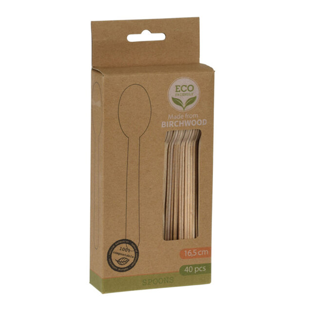 Набор одноразовых ложек Bon Appetit 17 см, 40 шт, Koopman, 170431720