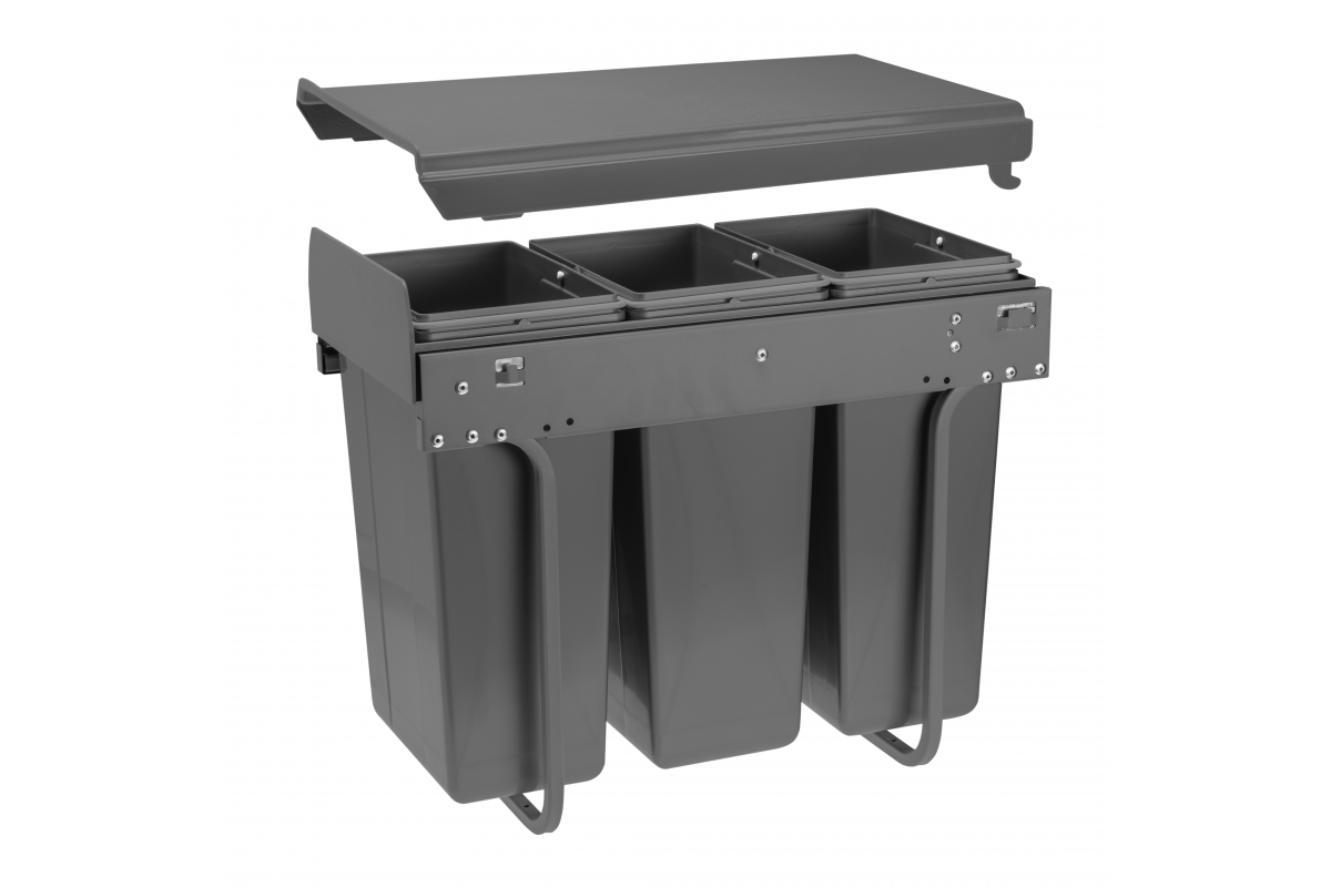 Сегрегатор для модуля 300 мм (3x10L) антрацит (серый) без крепления, с доводчиком