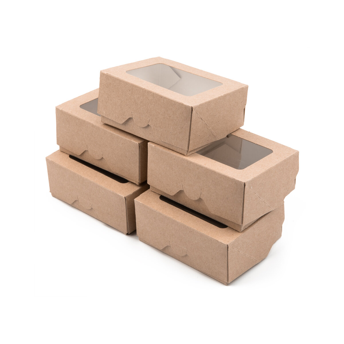 S-CHIEF BFC-034-ME39 Коробка для безе с окном 10x8x4 см, упаковка 5 шт, прозрачная крышка