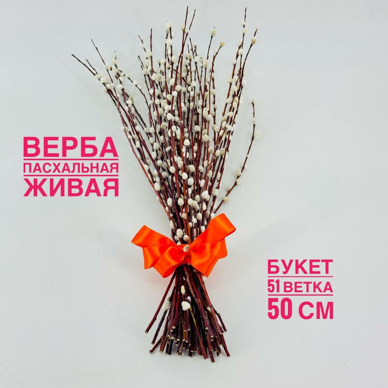 Букет из живой натуральной вербы красноталка. Подарок на Пасху, Вербное Воскресенье