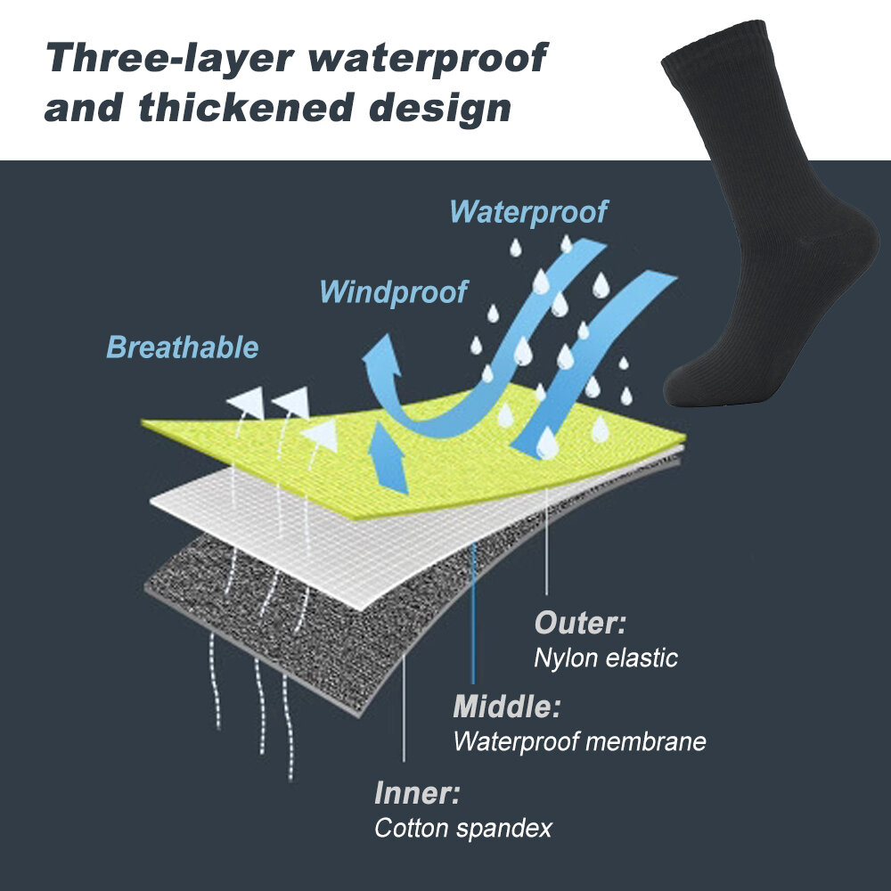 Водонепроницаемые носки для активного отдыха, дышащие и теплые