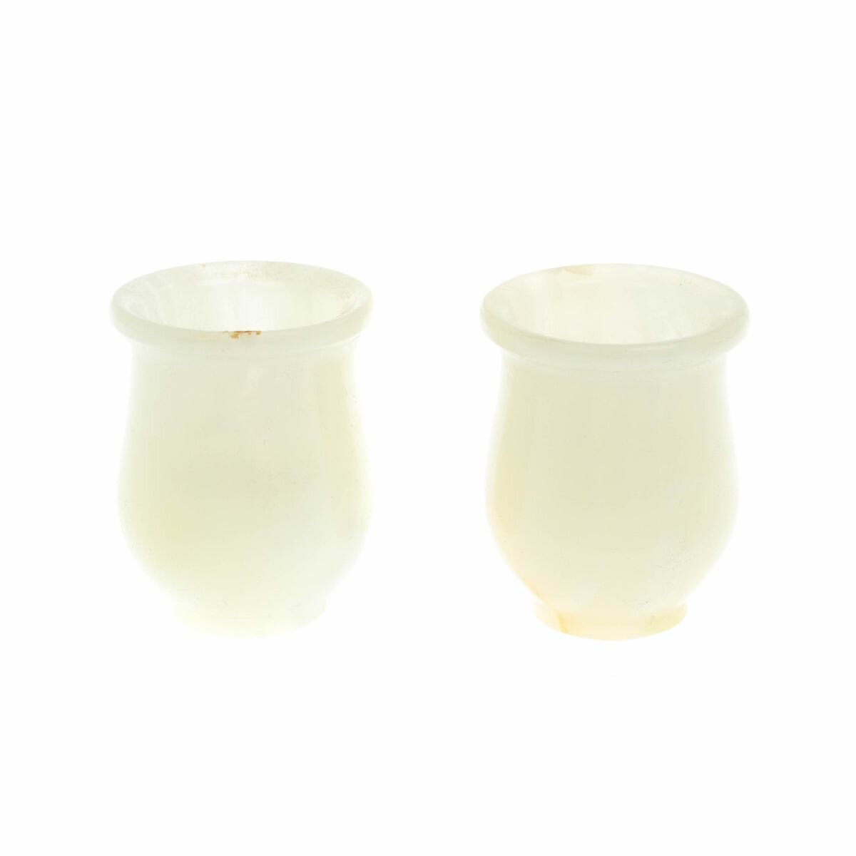 Набор стопок 2 шт "Тюльпан" из белого оникса 3,7х3,7х3,5 см (1,5х2) 129325