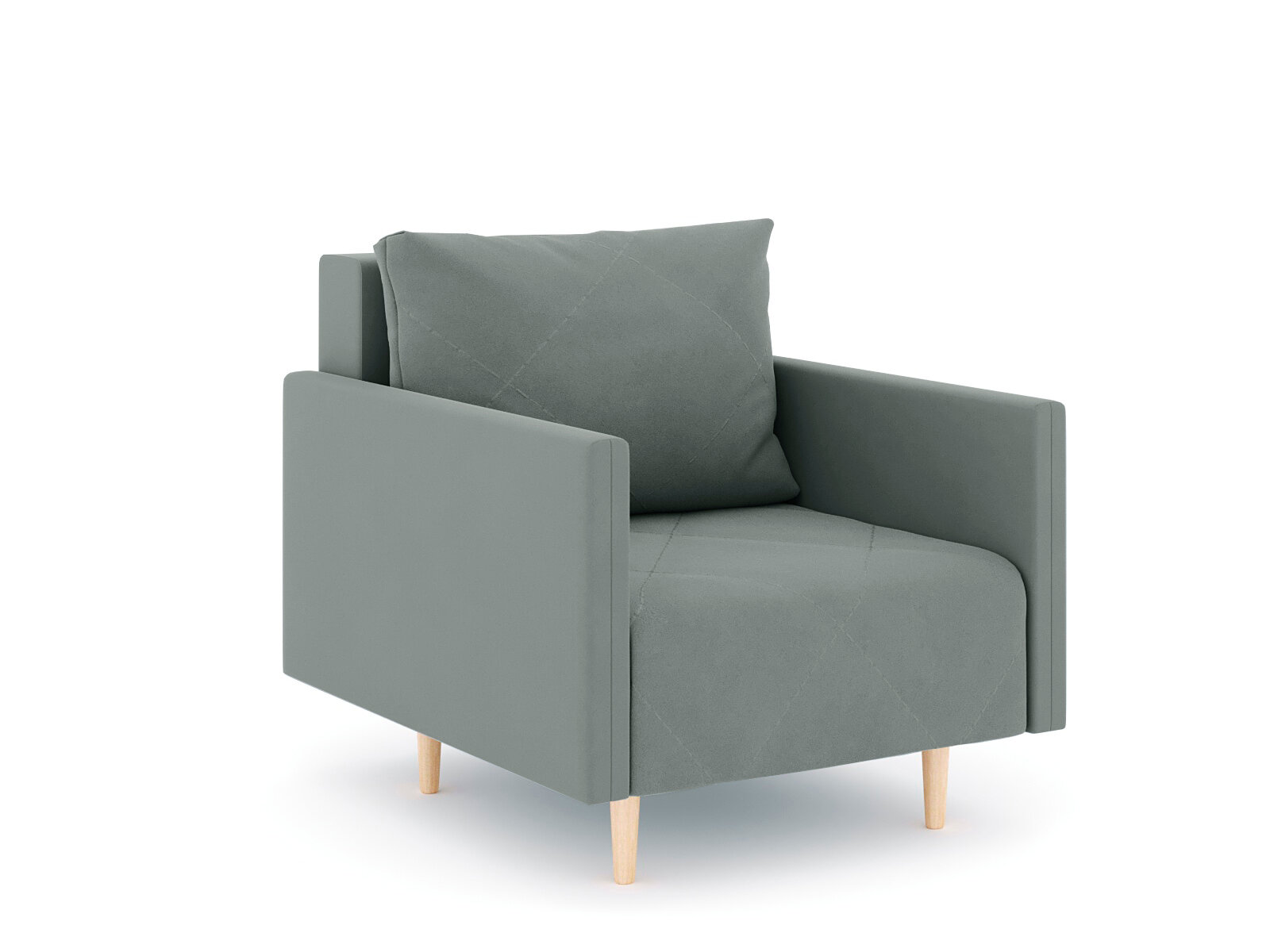 Кресло ДиХолл "Милли", велюр, с подлокотниками, нераскладное, цвет серый