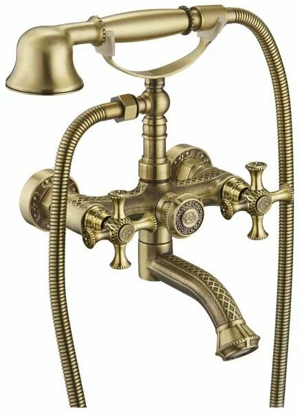 Смеситель для ванной комнаты ZorG Antic A 6000W-BR бронза с коротким изливом