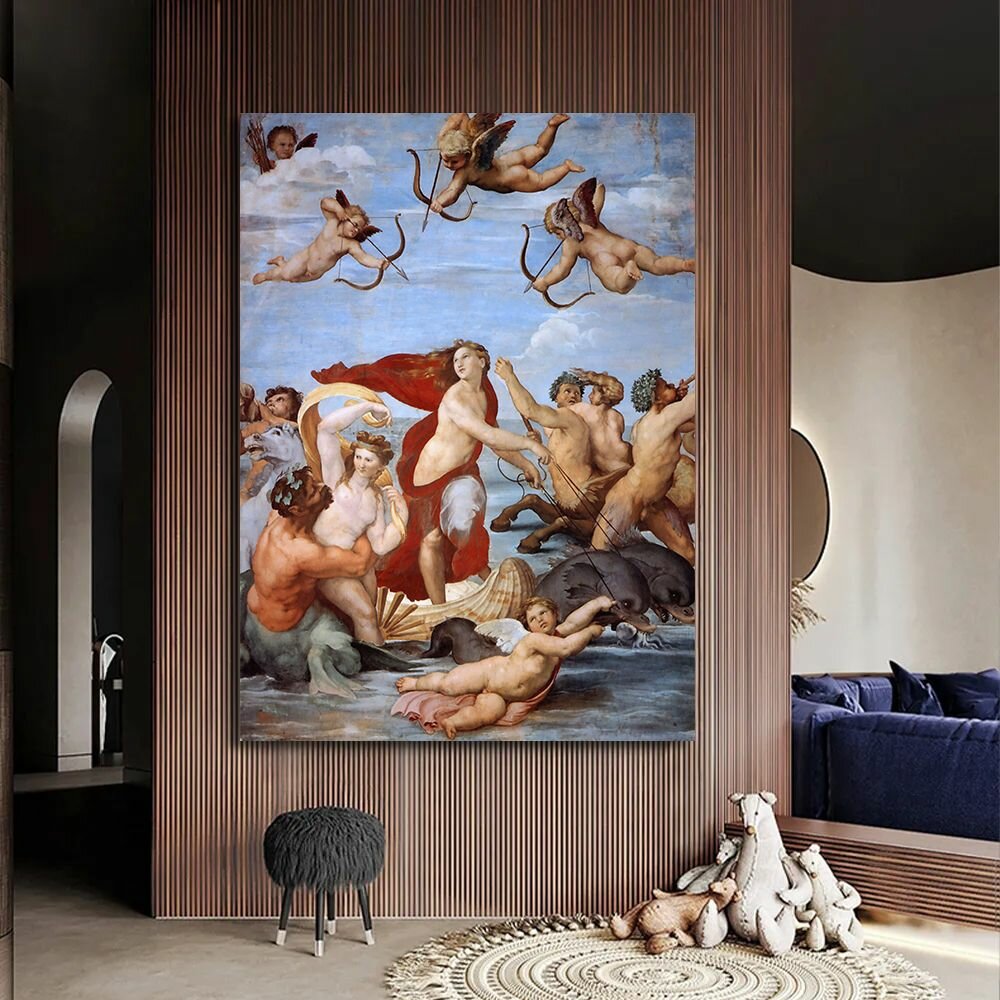 Репродукция / Картина на холсте, Рафаэль "Триумф Галатеи", 50х70 см.