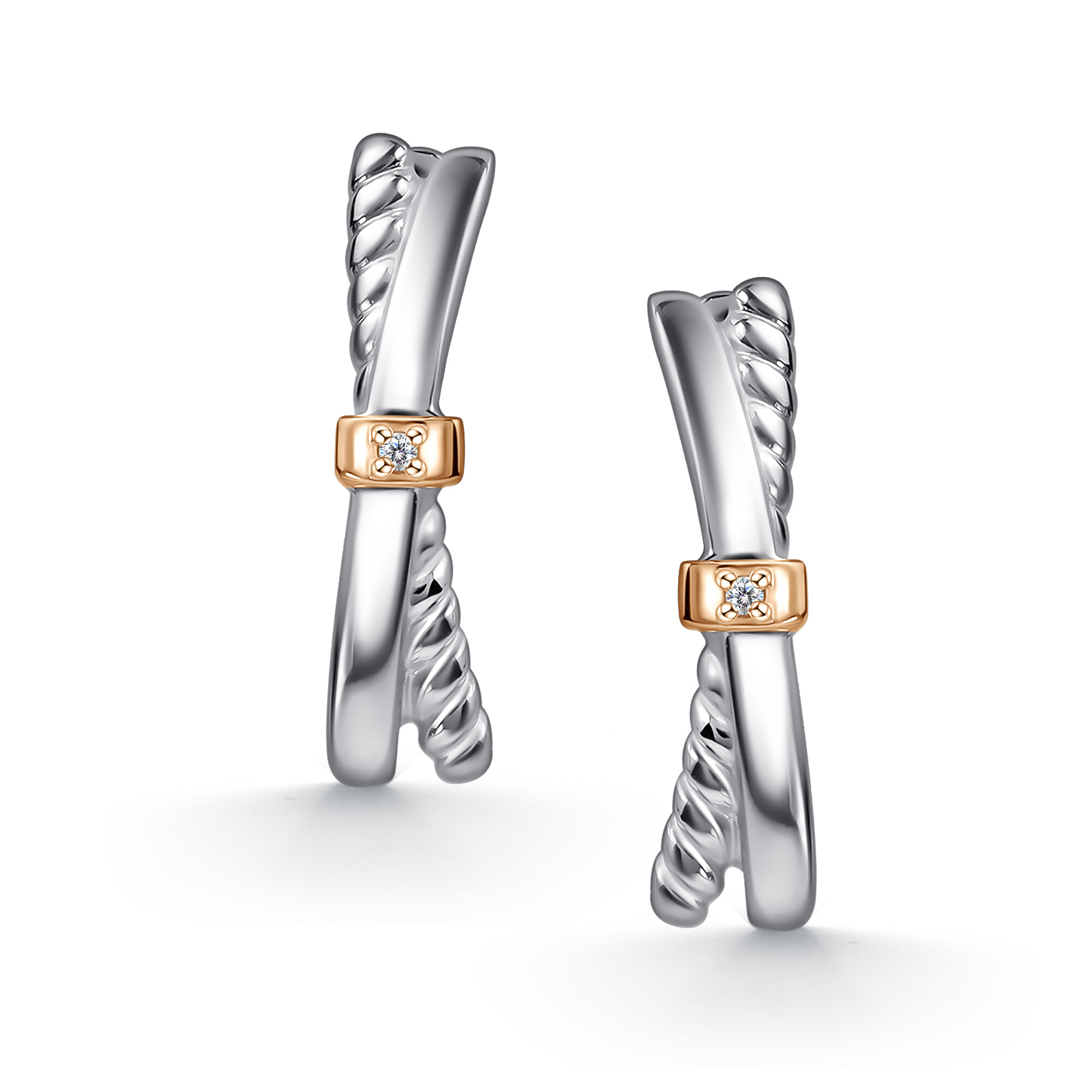 Серьги, серебро, 925 проба, родирование, бриллиант