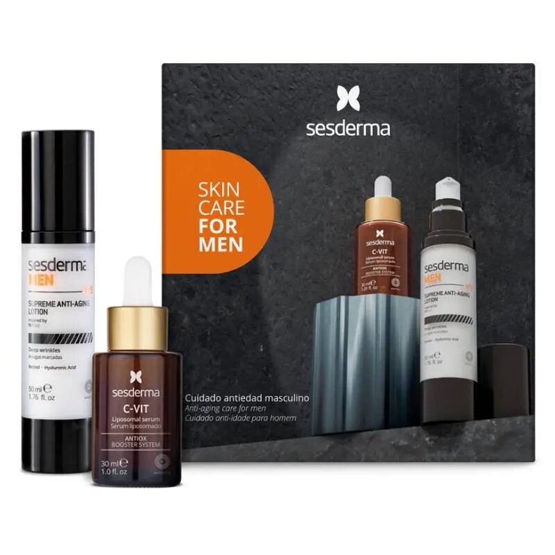 Набор SESDERMA Men Supreme anti-aging Лосьон 50 мл + Сыворотка с витамином С 30 мл