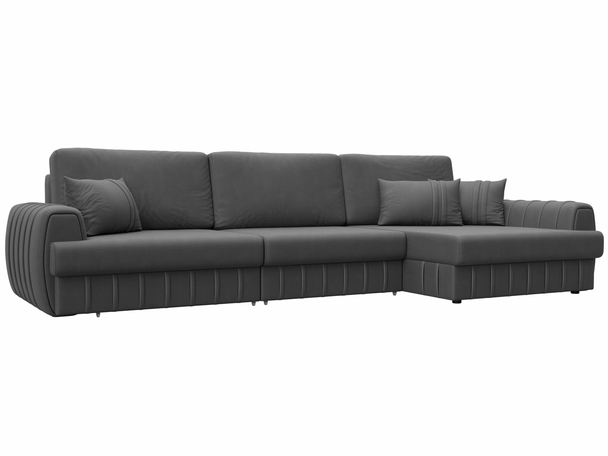 Диван угловой Флоу НПБ Лонг угол правый, Замша