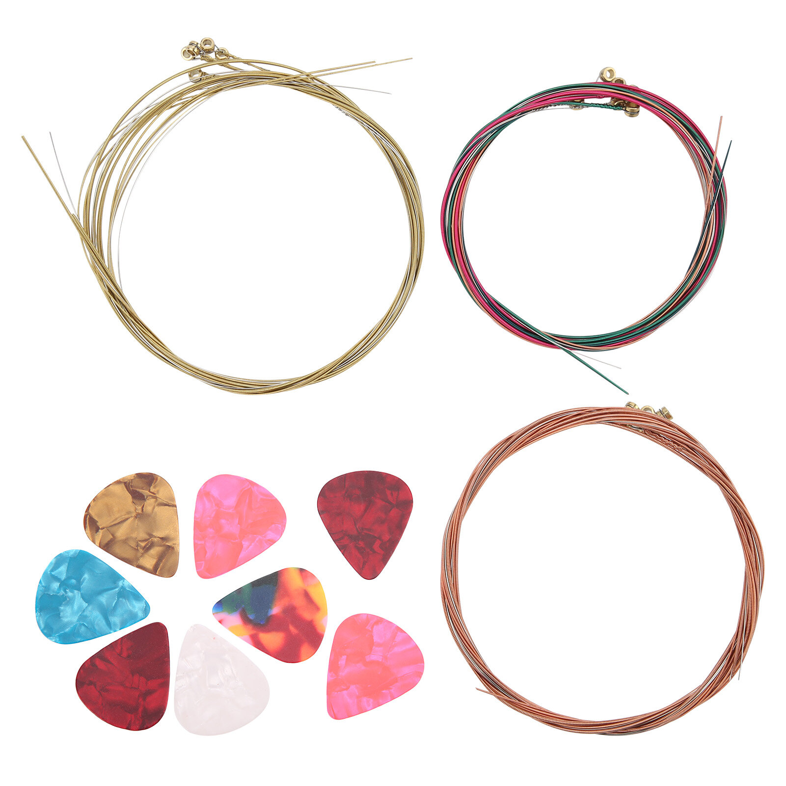 3pcs гитарная строка 8pcs velluloid picks разноцветные аксессуары для воспроизведения инструментов