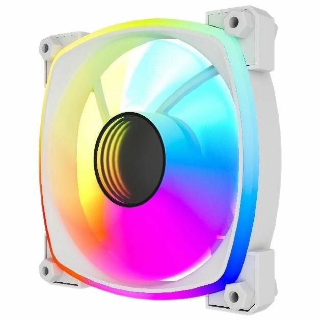 Вентилятор для корпуса Powercase M55MR-12W ARGB White 120x120x25мм 4pin PWM 600-150010% об/мин