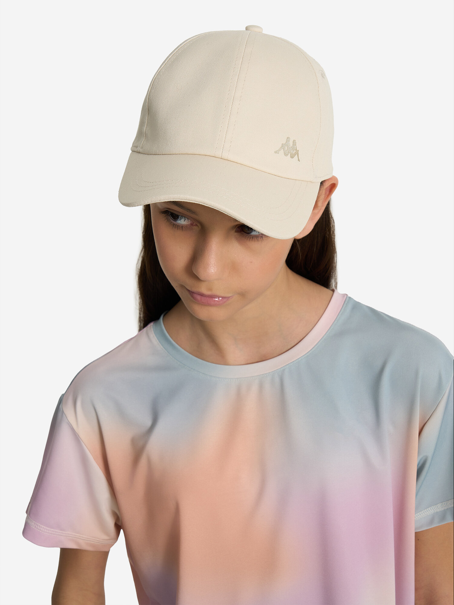 Бейсболка Kappa Girl's Baseball cap для девочек, размер 54, светло-бежевый — фото 1