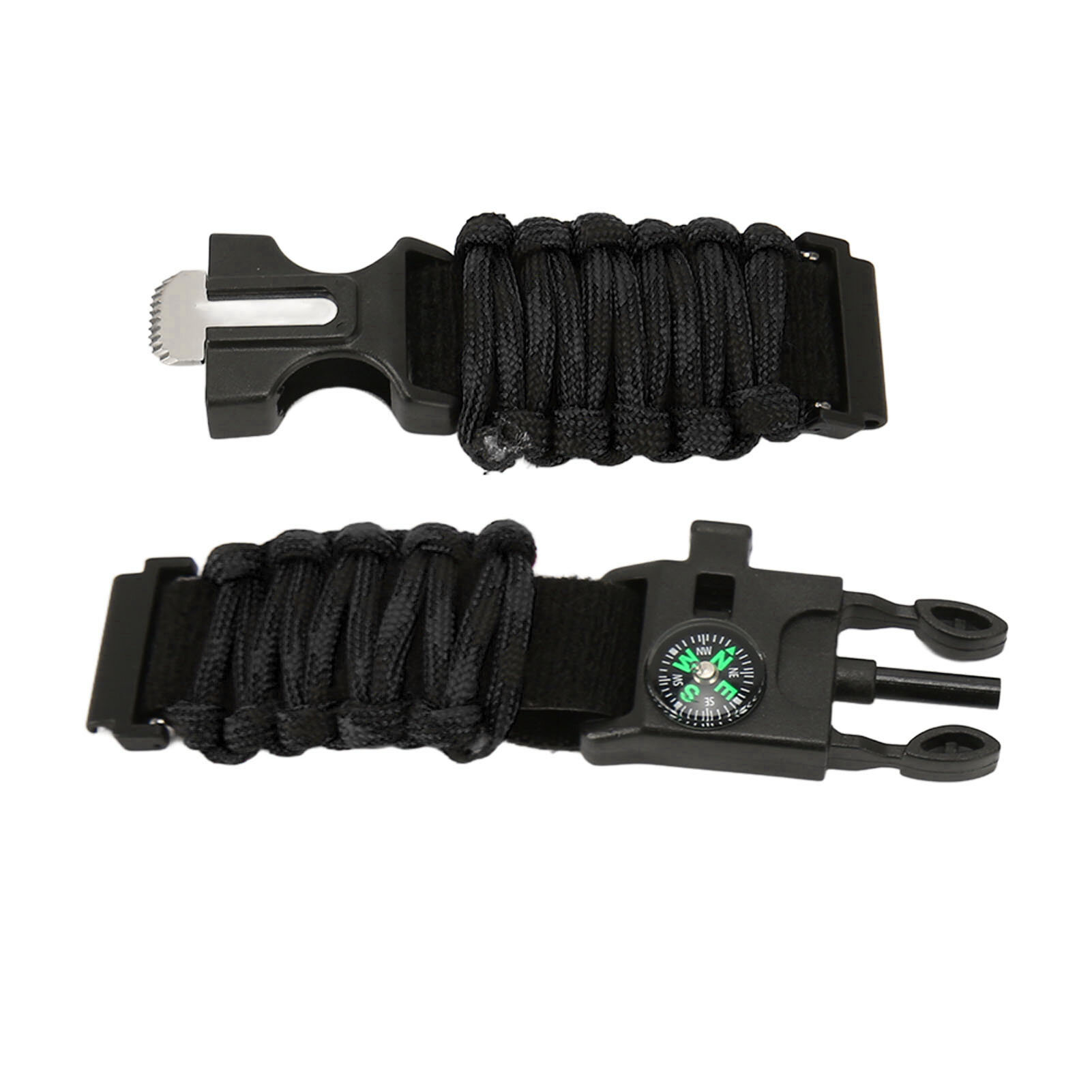 6 в 1 браслет из паракорда ремешок для часов 22 мм пряжка с компасом Fire Starter Whistle подходит для Huami черный