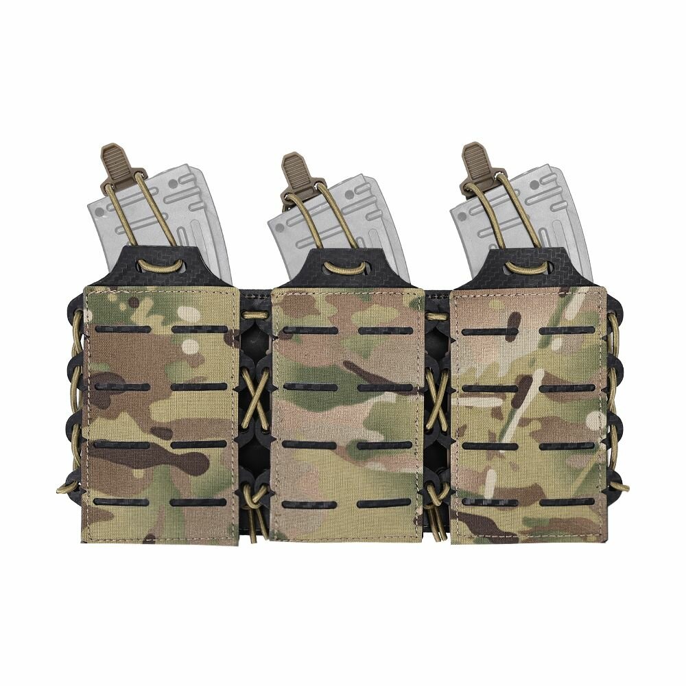 Тактическая сумка Molle Triple Magazine 5.56/7.62 Mag Holder Carrier Laser Cut Bag