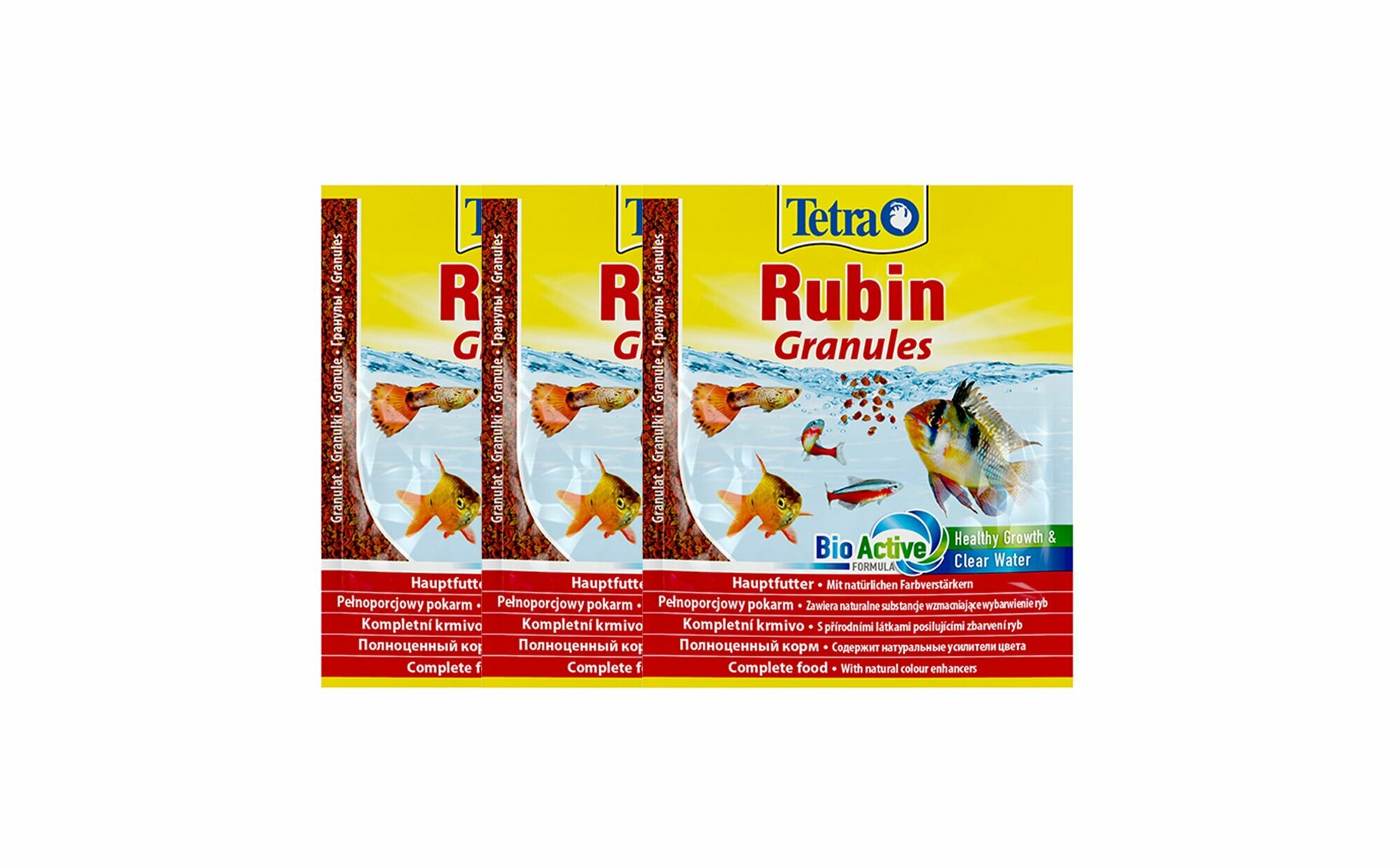 TetraRubin Granules корм в гранулах для улучшения окраса всех видов рыб 15 г (sachet) х 3 шт.