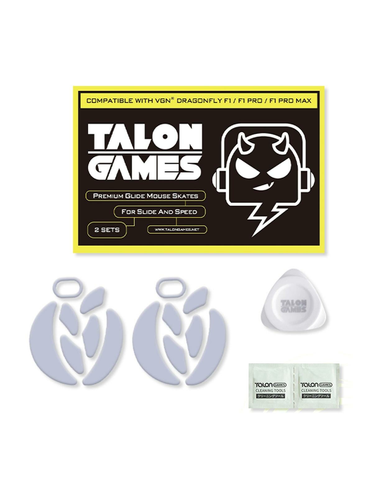 2Sets TALONGAMES Custom White Curved Edge Mouse Skates Mouse Feet for VGN Dragonfly F1 / F1 Pro Gaming Mouse Glides