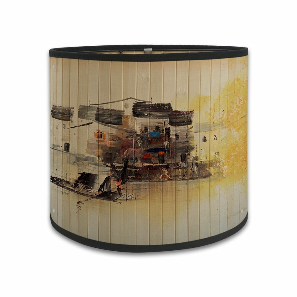 Барабанный абажур для настольной лампы торшера люстры, винтажный с рисунком птиц, сменный плафон, размер 30x30x30 см