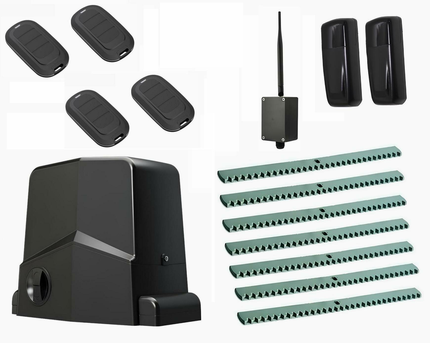 Автоматика для откатных ворот ARW-600MKIT F7-BT-T4, комплект: привод, фотоэлементы, 4 пульта, 7 реек, Bluetooth-модуль