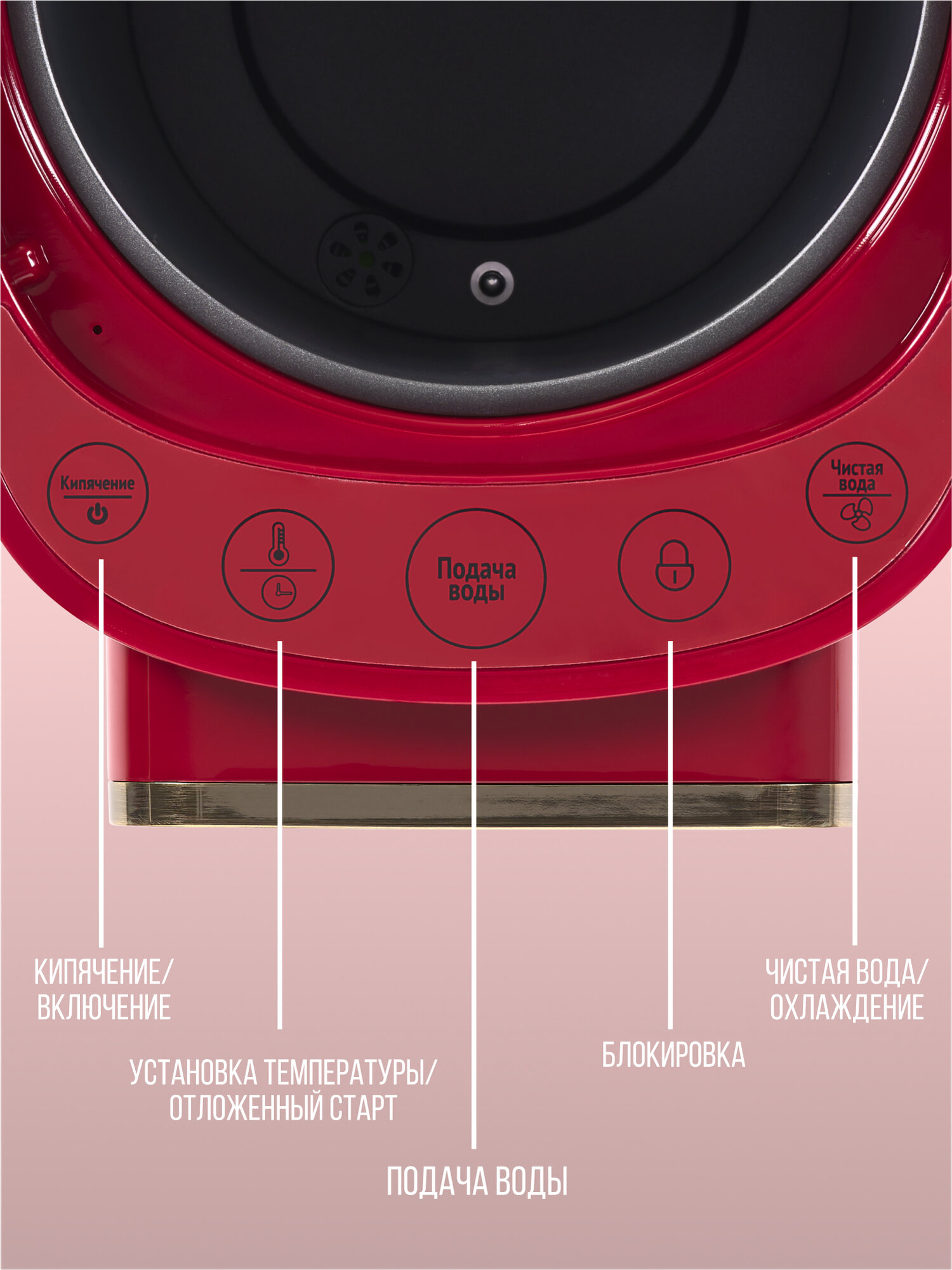 Термопот TESLER TP-5045 RED, красный, с дисплеем, 5 л, защита от детей — фото 1