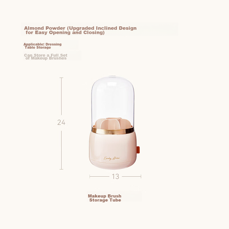 EACHY Makeup Brush Storage Tube, Dust-Proof, High-End Feel, Large Capacity, Desktop Cosmetic Storage Container, Aesthetically Pleasing, Rotatable