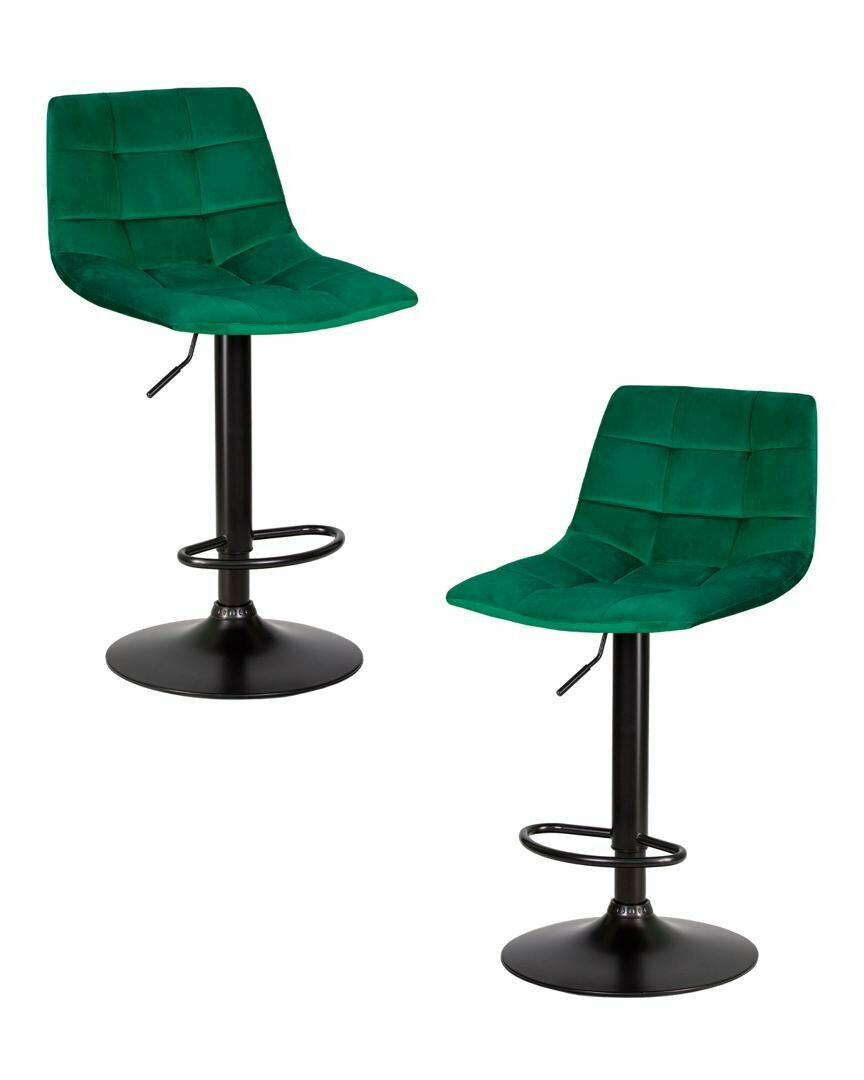 Стул барный DOBRIN Набор 2 шт Стул барный DOBRIN TAILOR BLACK, зеленый велюр (MJ9-88) арт. LM-5017-N_B-M_C-MJ9-88