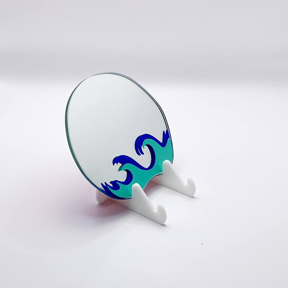 Настольное зеркало/зеркальце на подставке, единственный экземпляр, ручная работа