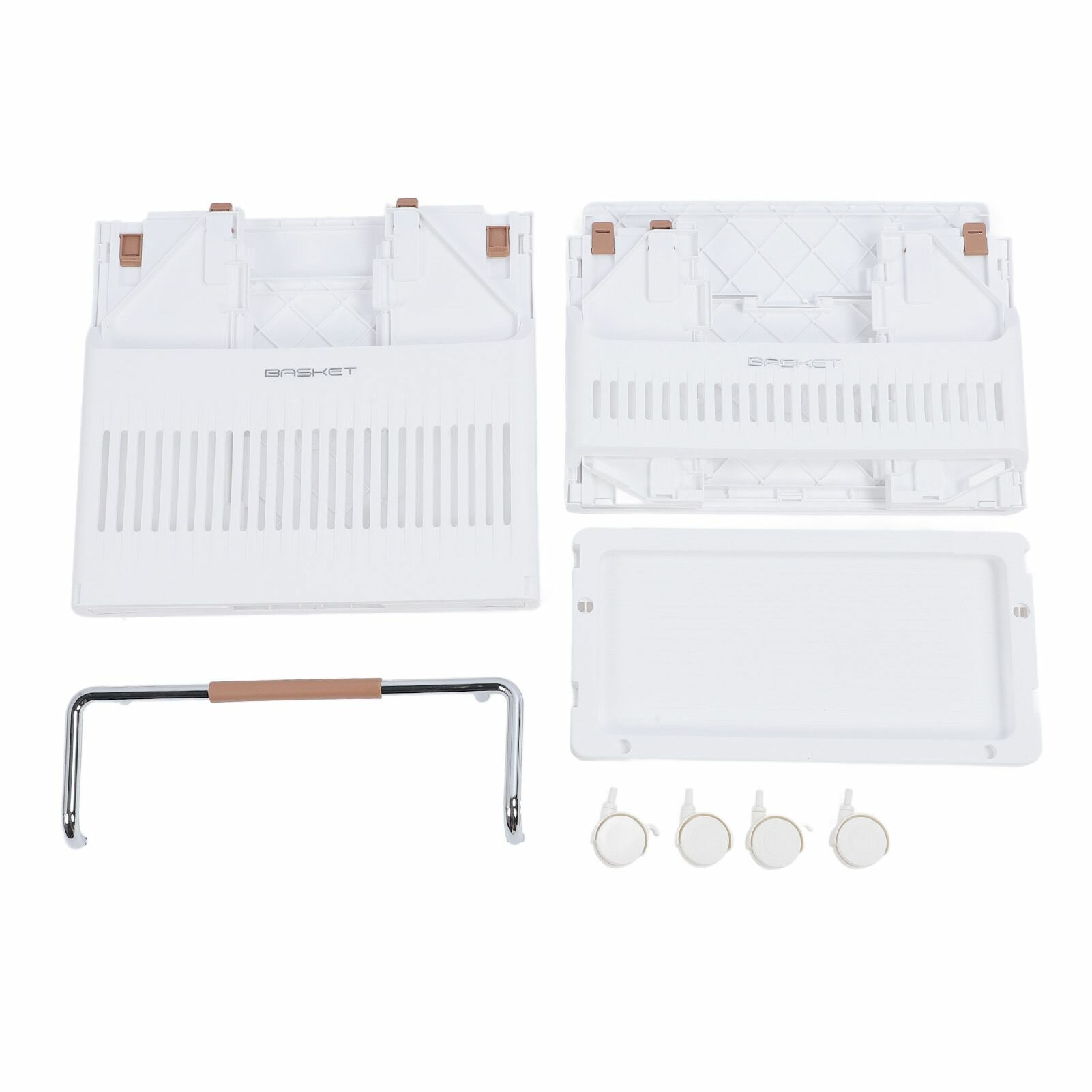 2-ярусная тележка для белья на 4 колесах