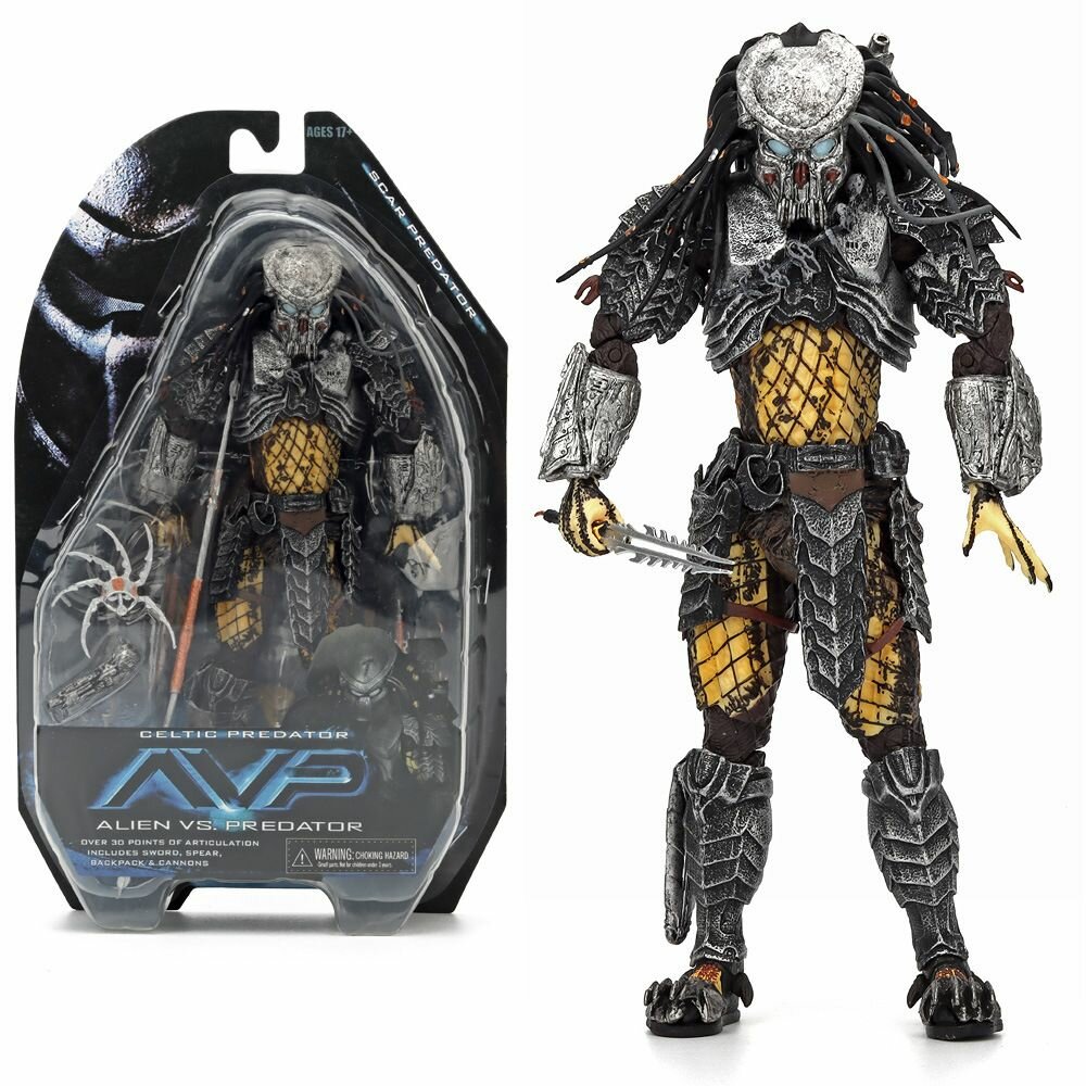 Фигурка NECA "AVP: Хищник с католической отметиной и шрамом" коллекционная модель