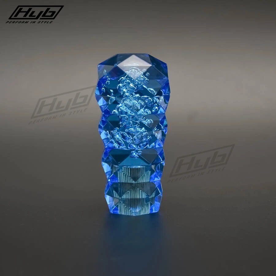 Ручка переключения передач JDM, универсальная прозрачная акриловая пузырьковая ручка переключения передач, 10 см, со стразами, Синий