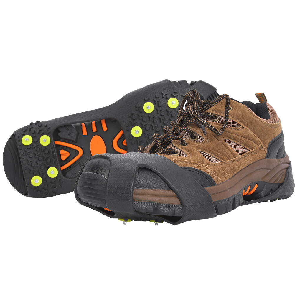 Пара универсальных противоскользящих шипов с 10 зубцами, шипы, шипы, кошки для пешего туризма, скалолазанияL: 39-42