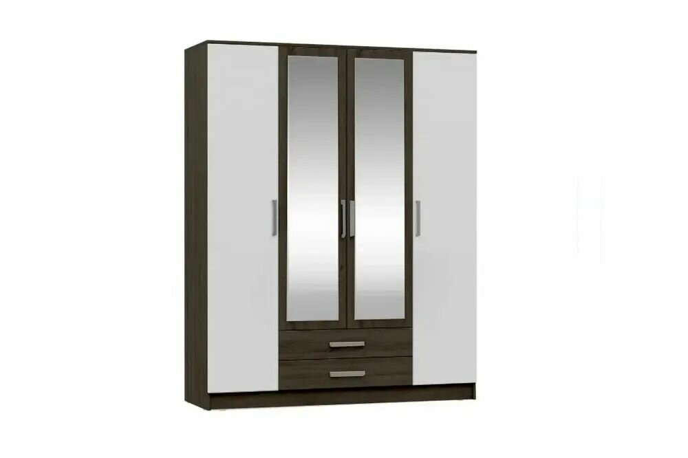 Шкаф для одежды Мартина 4-дверный (Белый глянец, венге) 1600х2016х520