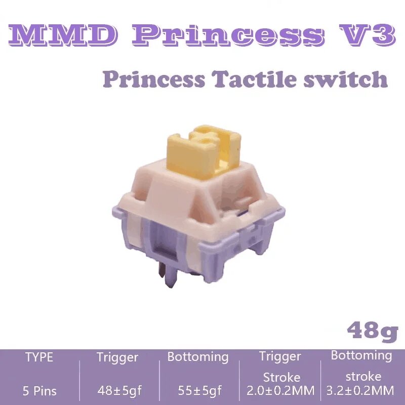 AULA MMD Princess V2 V3 линейная механическая клавиатура 61 клавиш 50 PCS, Tactile 48g V3