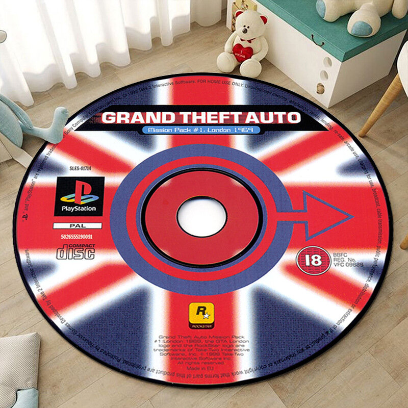 Ковер круглый геймерский CD диск 100 см кристалл вельвет 750 г/м² для гостиной спальни игровой