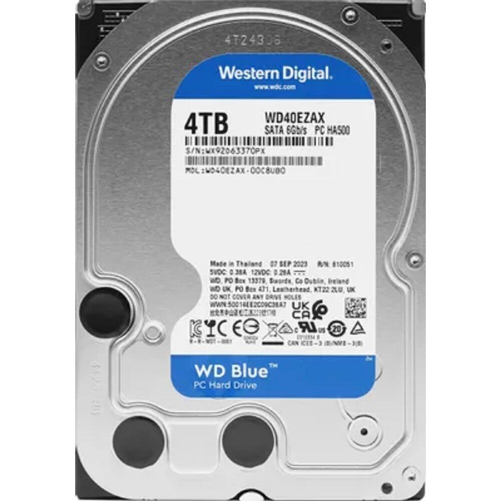 Жесткий диск 4TB WD Blue (WD40EZAX) Serial ATA III, 5400 rpm, 256Mb buffer