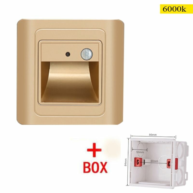 Ночник smart light датчик движения PIR LED stair light встроенный светильник для ступенек