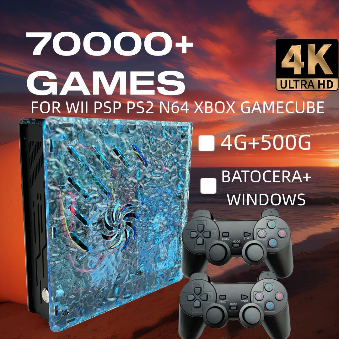 X10 Game Box 500G 70000+ игр Поддержка 60 эмуляторов 4K HD дисплей Ретро консоль для N64 PSP GAMECUBE Windows11