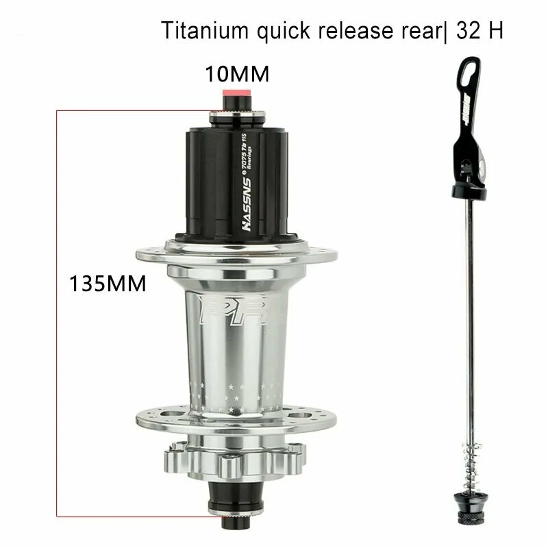 Втулка горного велосипеда HASSNS PRO7 оснащена шестизубым быстросъемным крепежным механизмом, системой быстрого освобождения с 120 щелчками и конструкцией на 32 отверстия