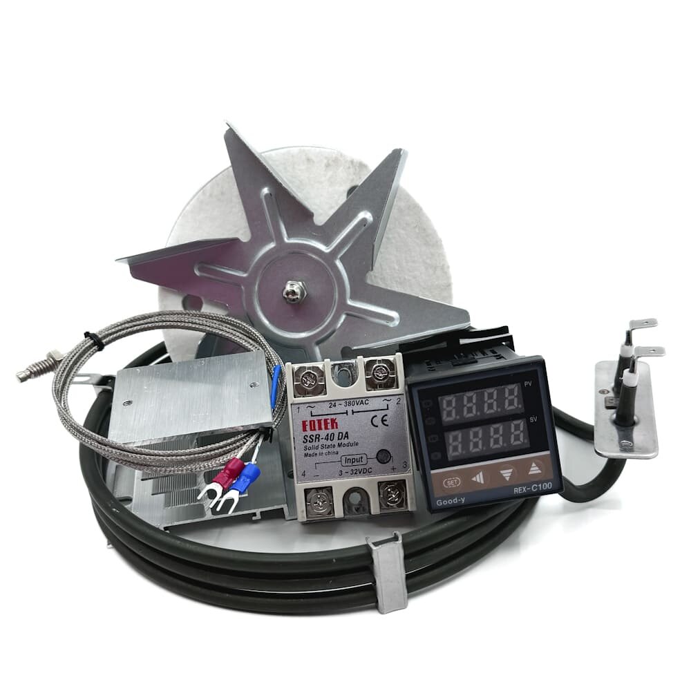 Набор конвекции коптильни "MAX". ТЭН 2,0 кВт, L штока мотора 14 мм, REX-С100 PID