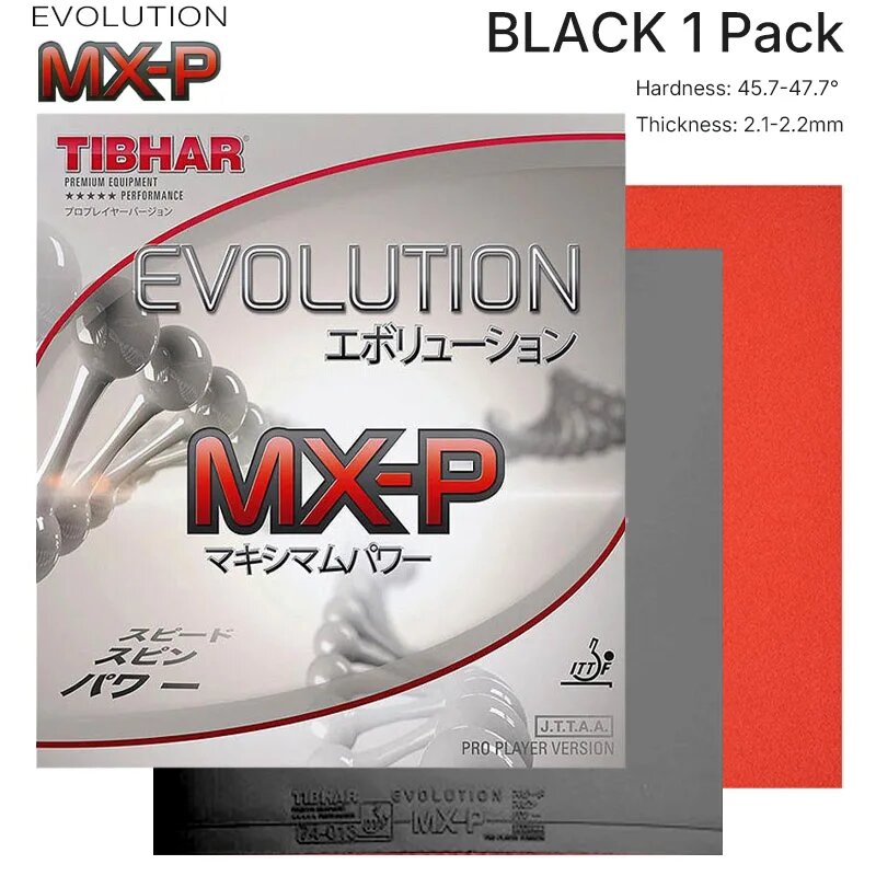TIBHAR Evolution MX-P, резина для настольного тенниса, Black 1