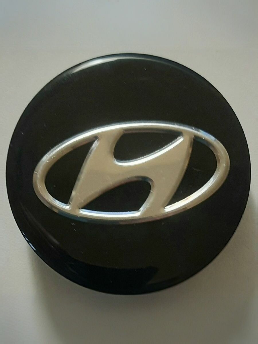 Колпачки (заглушки)в литые диски Hyundai d60/56мм черные 4шт